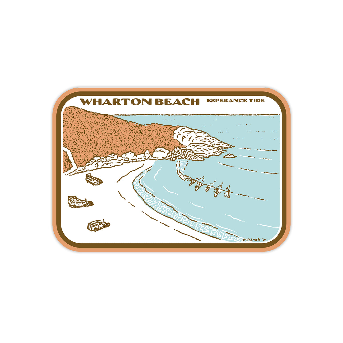 Wharton Beach Sticker – Tide Town
